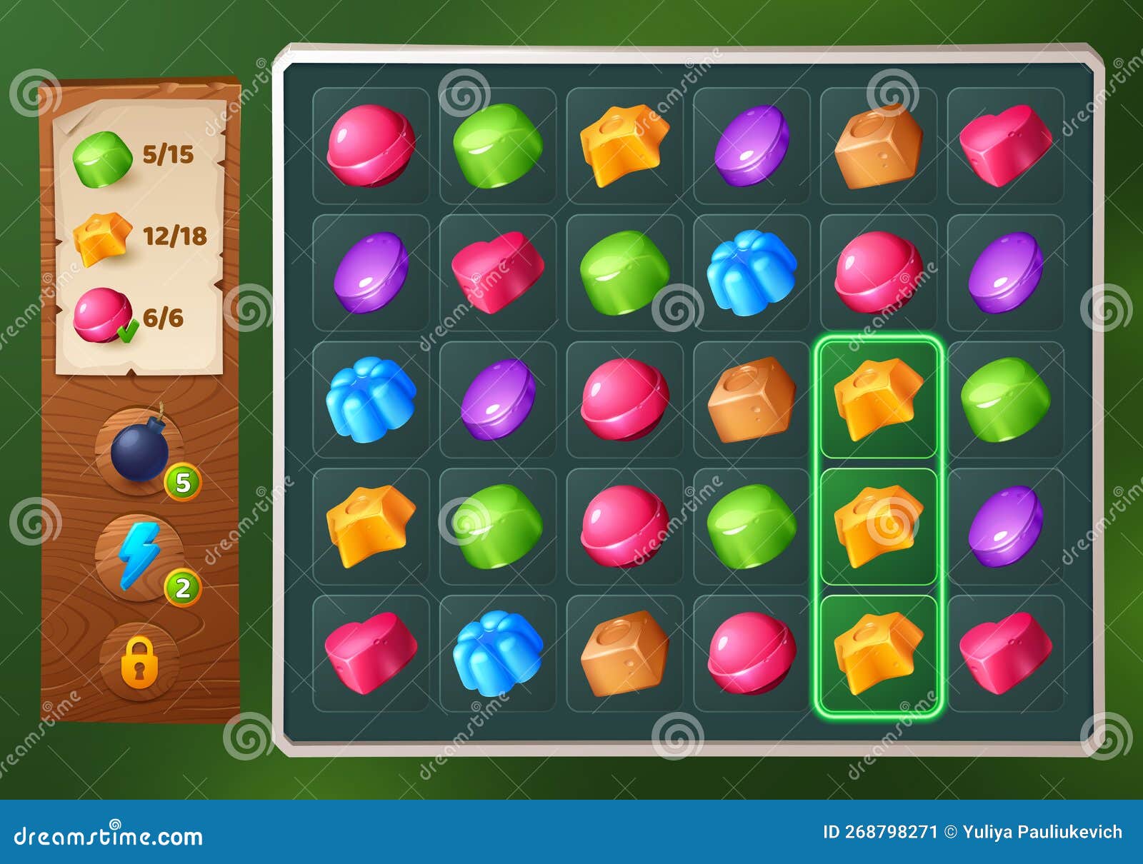 Candy Game Icons Cartoon Vector Ui Sweets Set | CartoonDealer.com ...