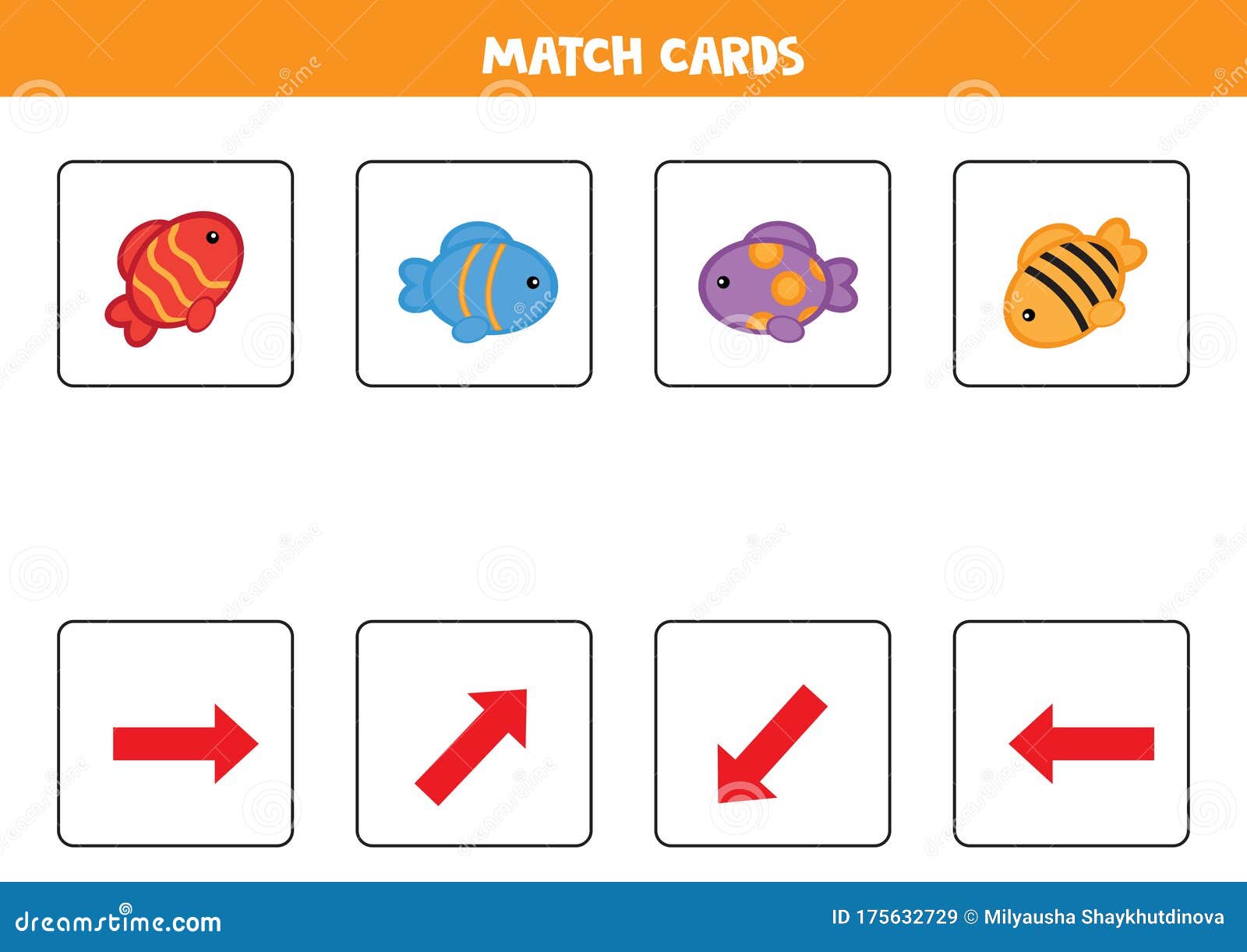 Spatial Orientation For Kids With Cute Cartoon Tyrannosaurus. Vector ...