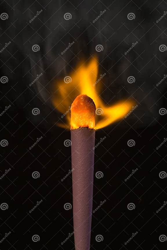 Match Closeup on a Black Background Stock Photo - Image of vibrant ...
