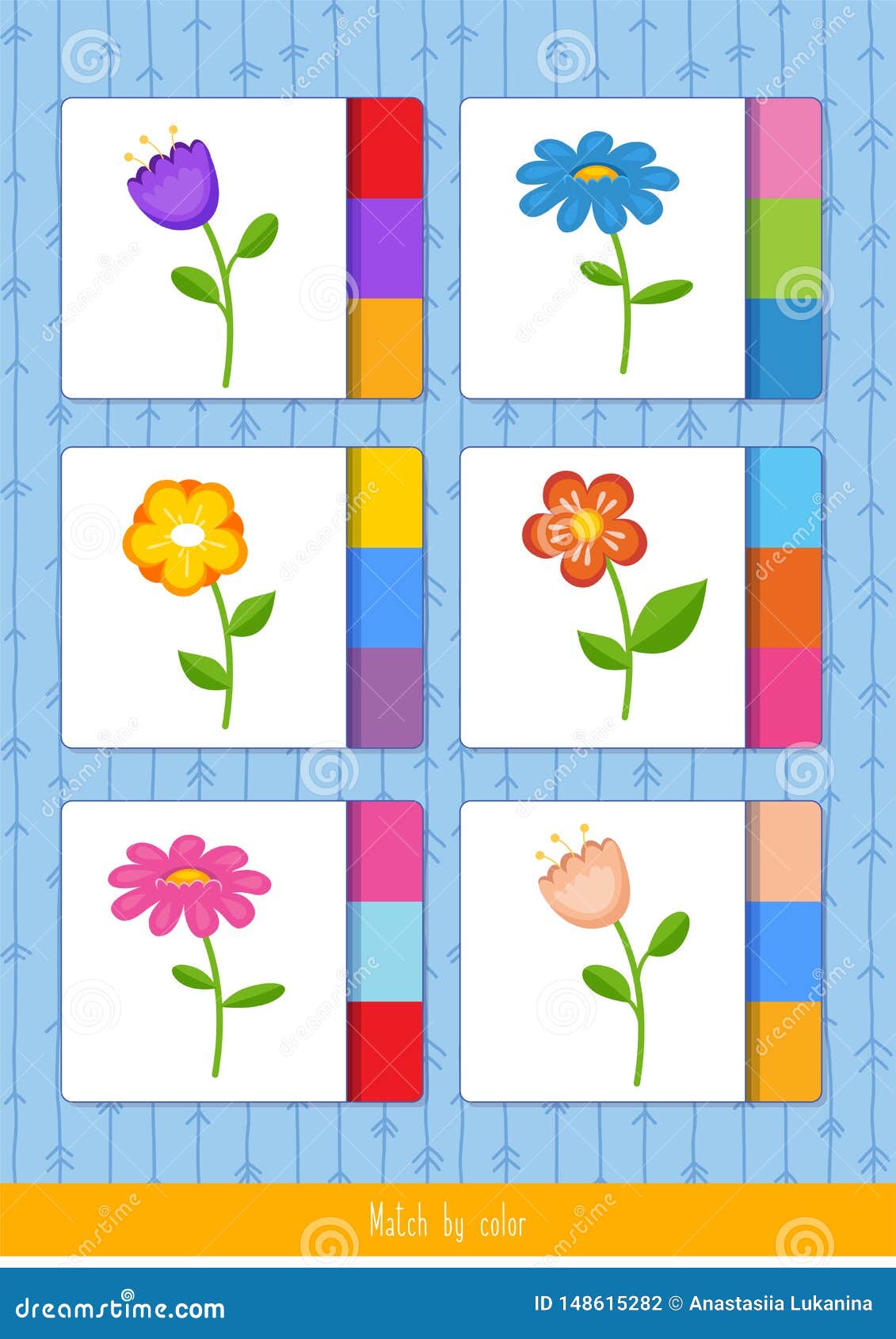 Match by color, vector stock vector. Illustration of childhood - 148615282