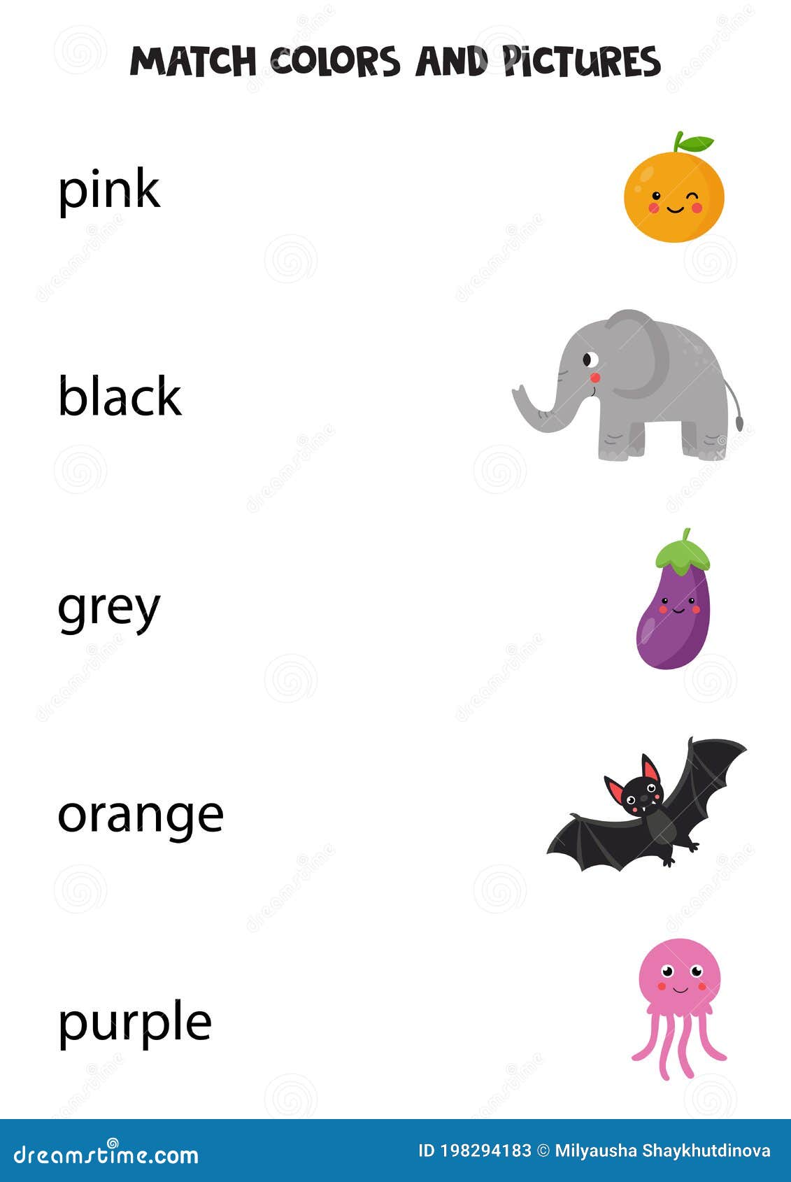 Match Colors with Objects. Educational Game for Practicing Colors ...