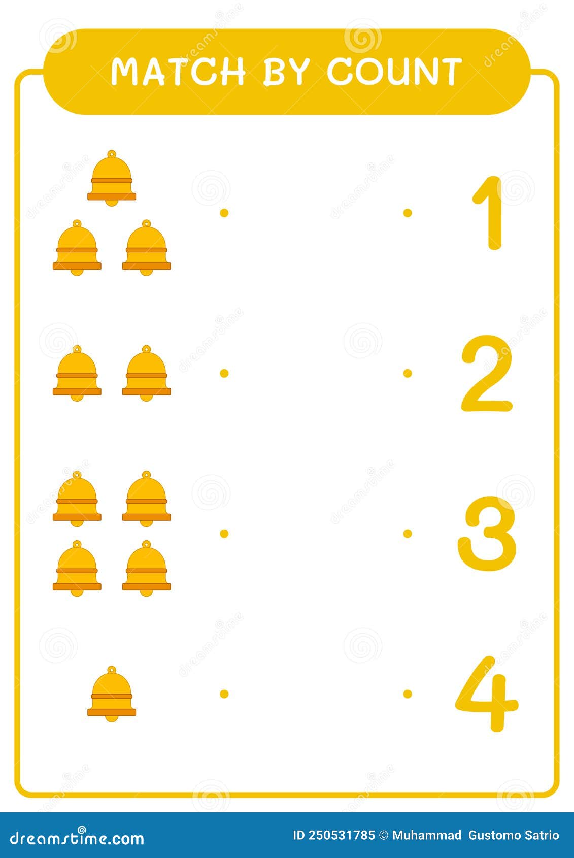 Match by Count of Bell, Game for Children. Vector Stock Vector ...