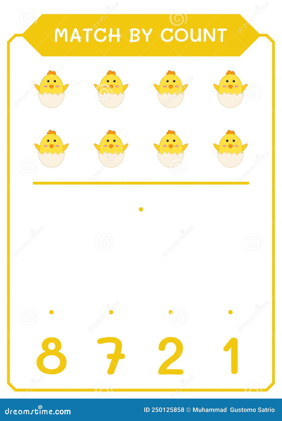 Match by Count of Chick, Game for Children. Vector Stock Vector ...