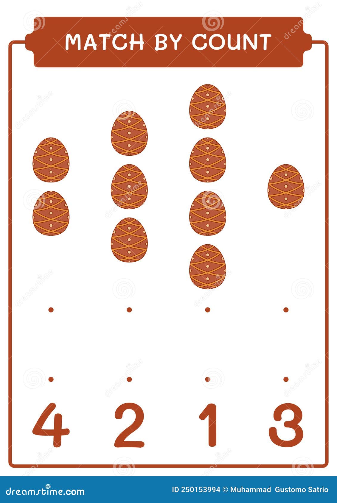 Match by Count of Easter Egg, Game for Children. Vector Stock Vector ...