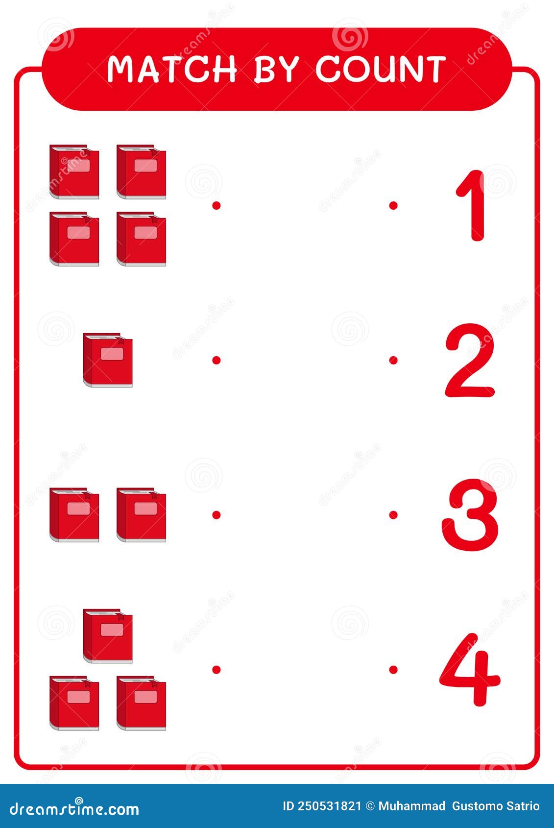 Match by Count of Notebook, Game for Children. Vector Stock Vector ...