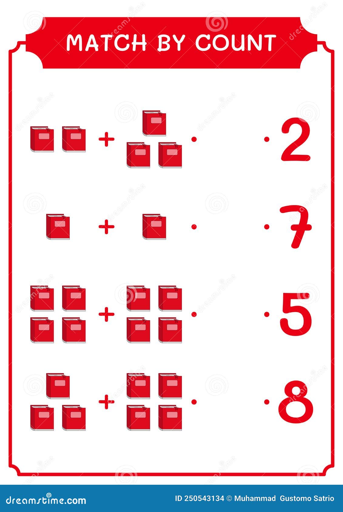 Match by Count of Notebook, Game for Children. Vector Stock Vector ...
