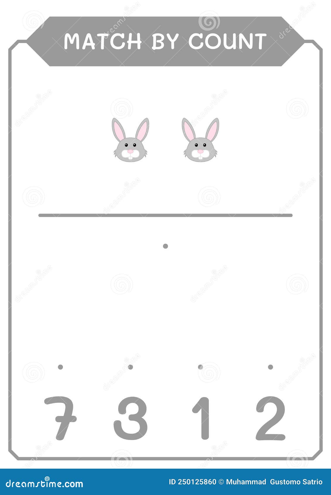 Match by Count of Rabbit, Game for Children. Vector Stock Vector ...