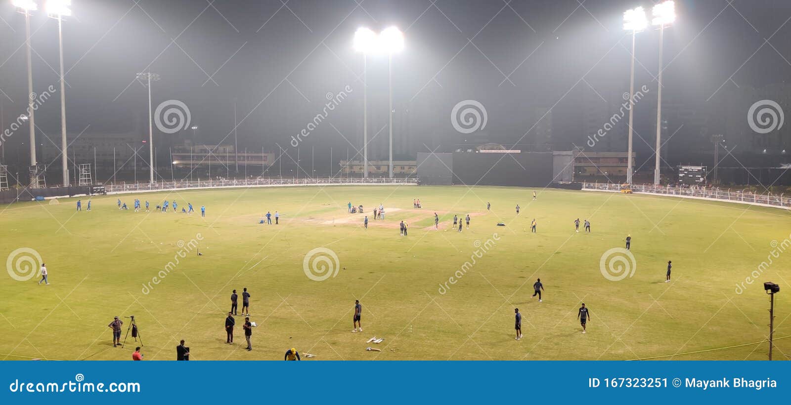 Match in cricket stadium stock image. Image of pitch - 167323251