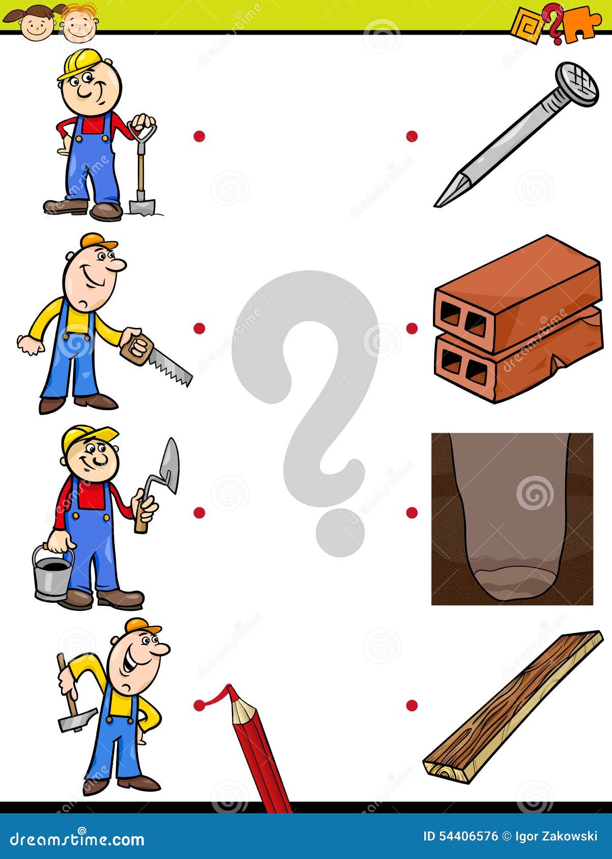 Match Elements Education Game Stock Vector - Illustration of education ...