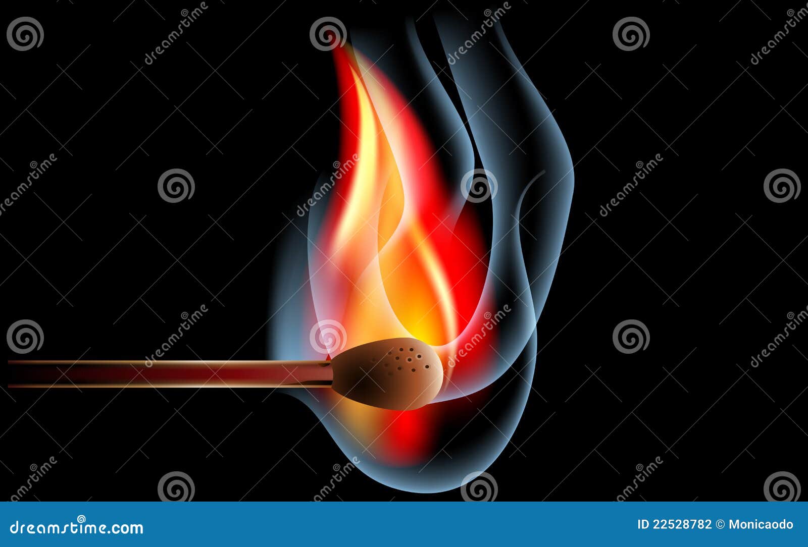 Match on fire stock illustration. Illustration of isolated - 22528782