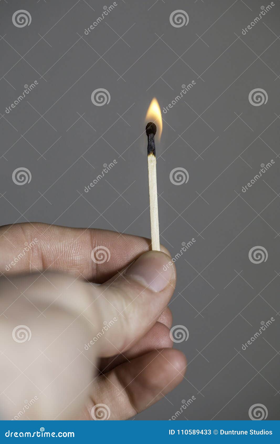 Match Burning Fire Flame in Hand Stock Image - Image of igniting ...