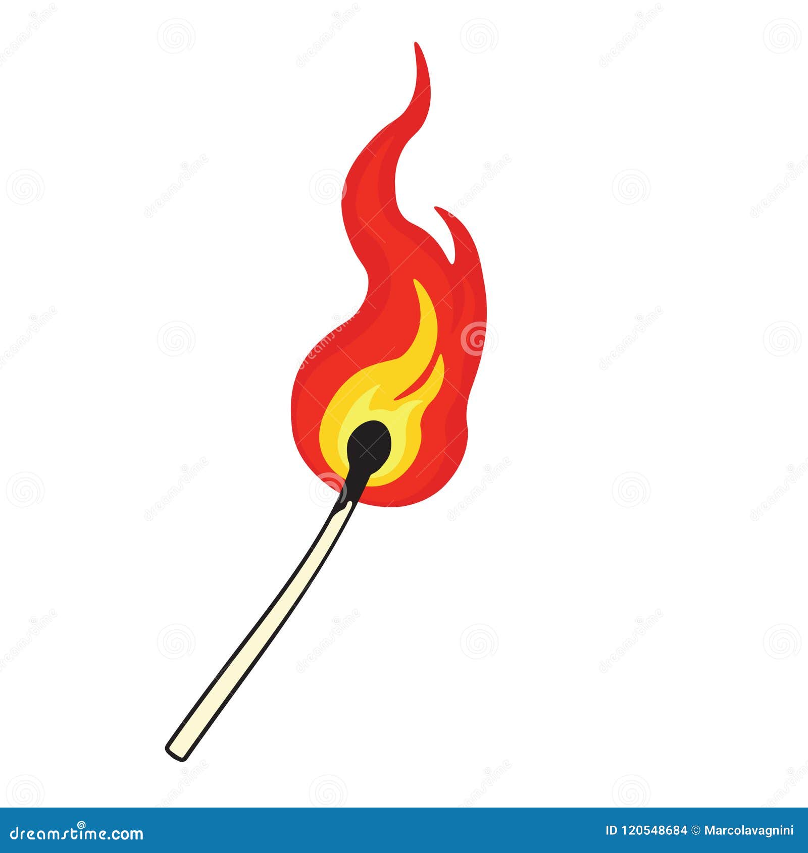 Match Fire Isolated on White Stock Illustration - Illustration of match ...