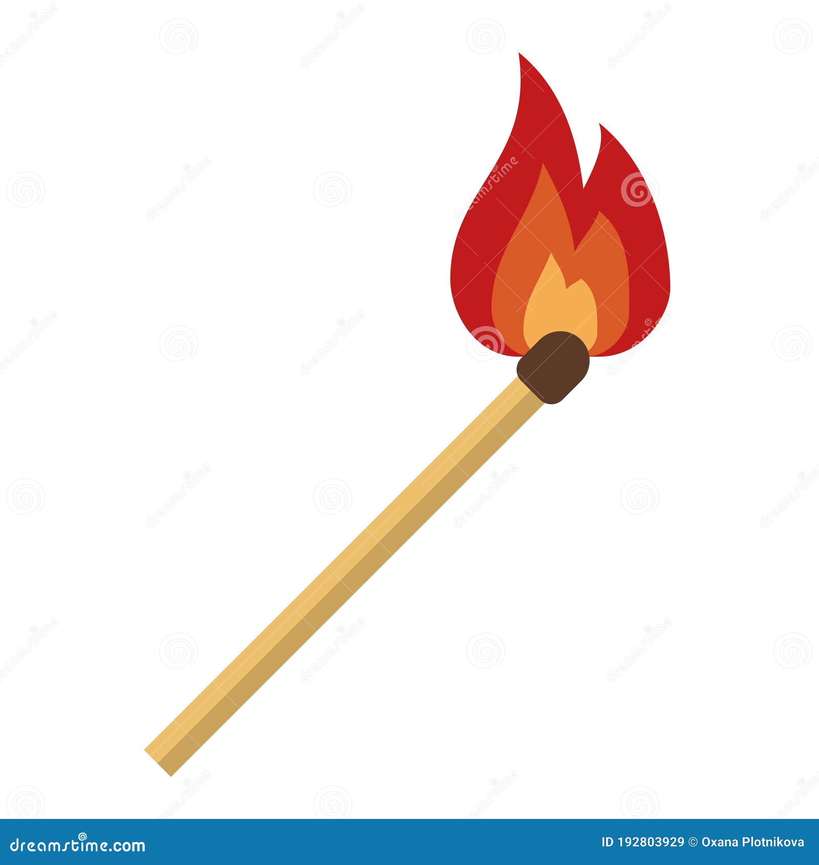 Match with Fire Isolated on White Background. Vector Illustration Stock ...