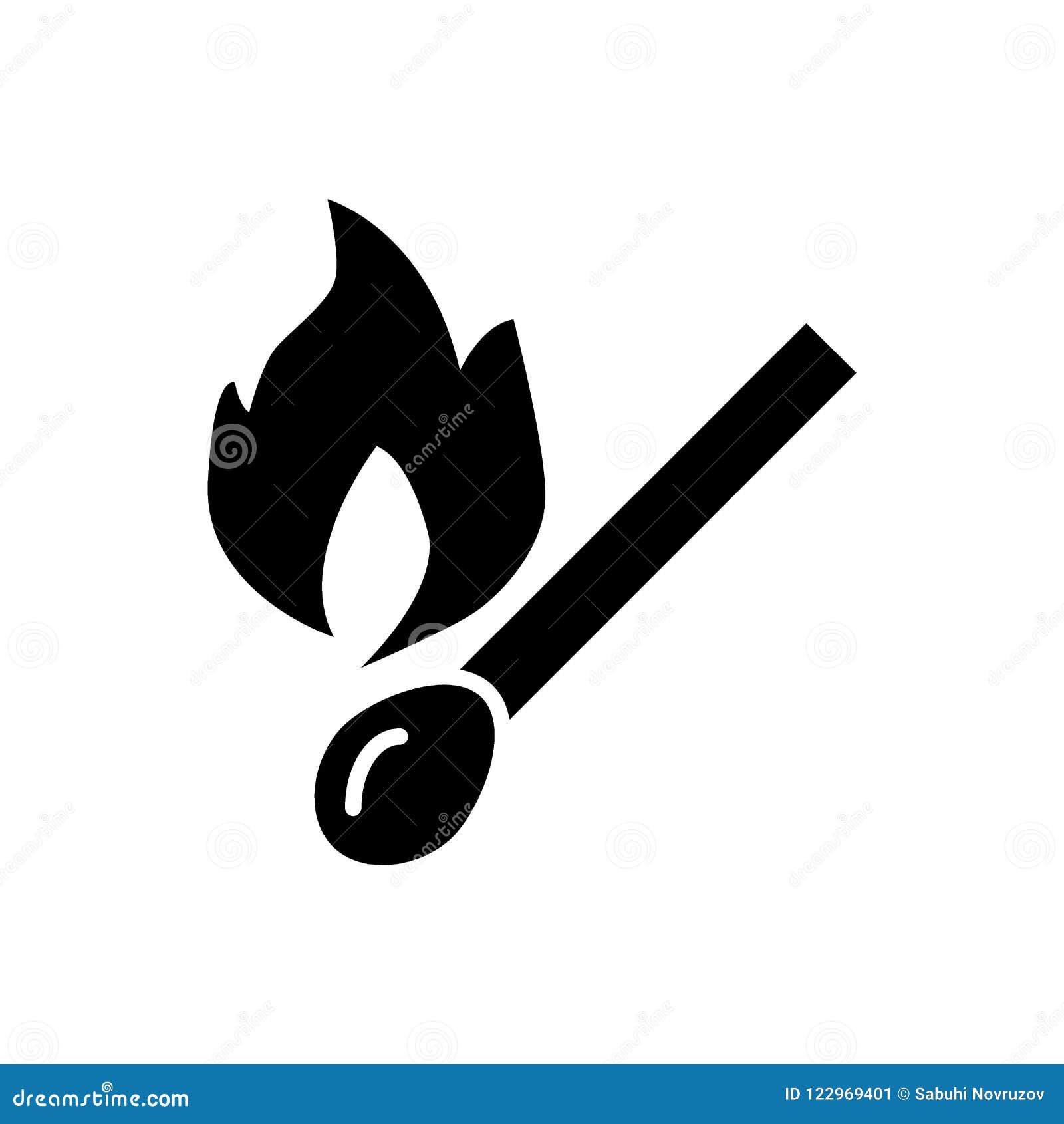 Match, Fire Sign Solid Icon. Vector Illustration Isolated on White ...