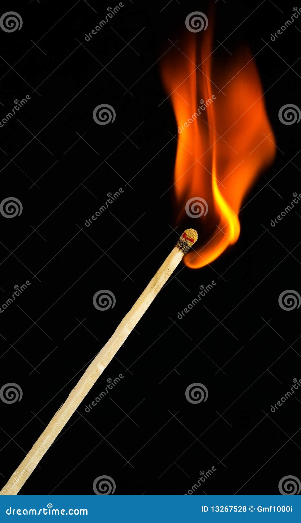 Match on fire with smoke stock photo. Image of matchstick - 13267528