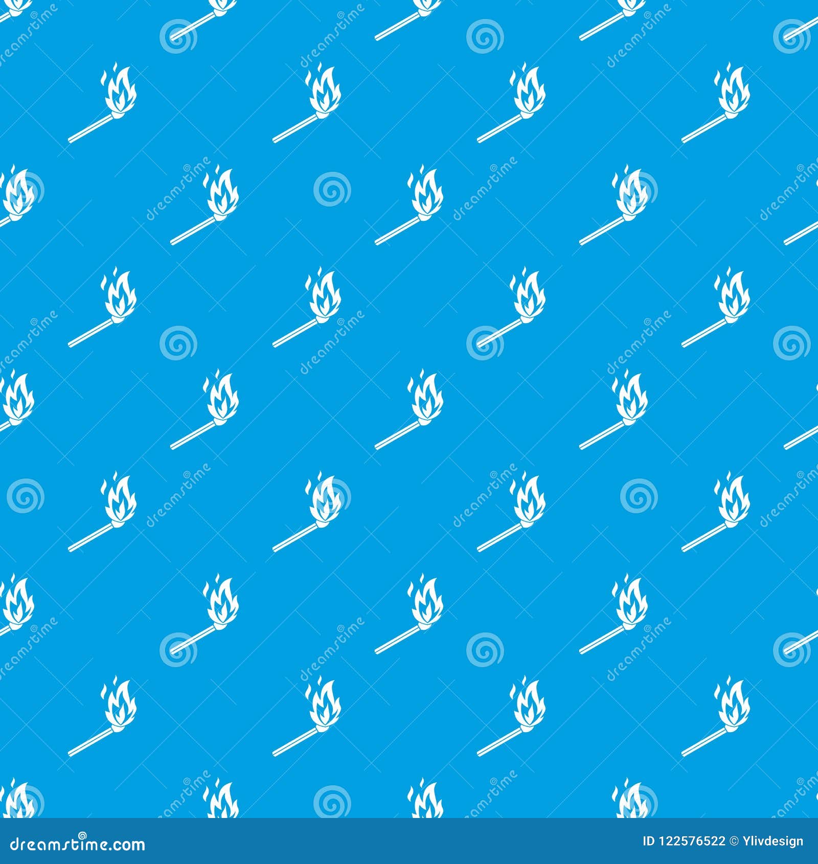 Match Flame Pattern Seamless Blue Stock Vector - Illustration of ...
