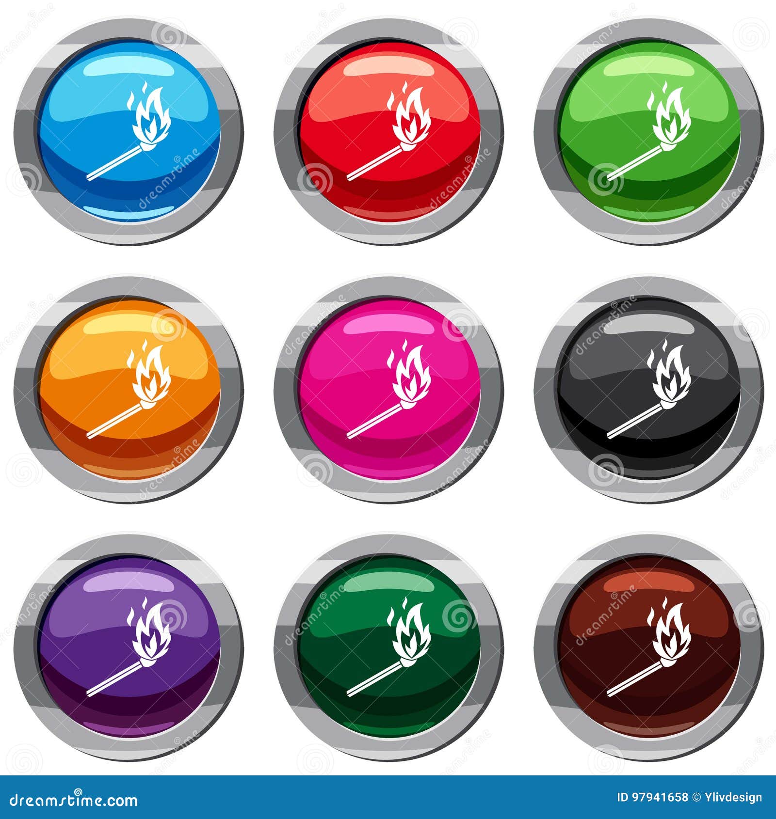 Match Flame Set 9 Collection Stock Vector - Illustration of ignite ...