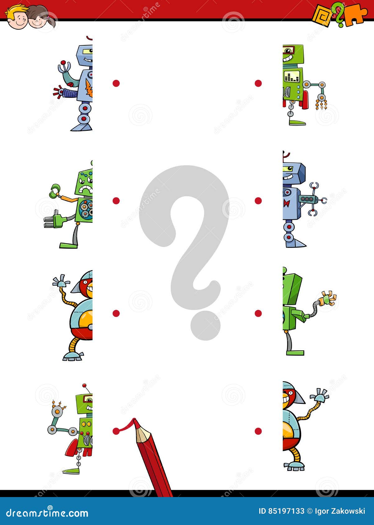 Match the halves activity stock vector. Illustration of kindergarten ...