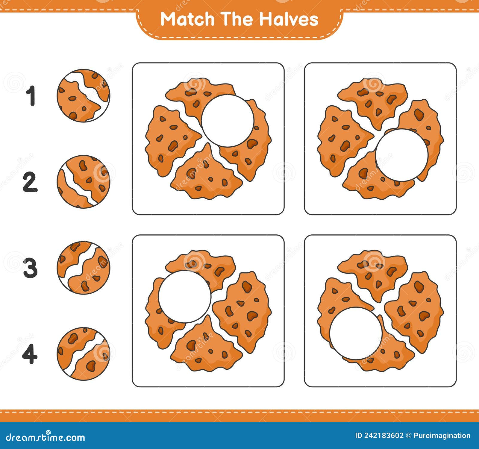 Match the Halves. Match Halves of Cookie Stock Vector - Illustration of ...
