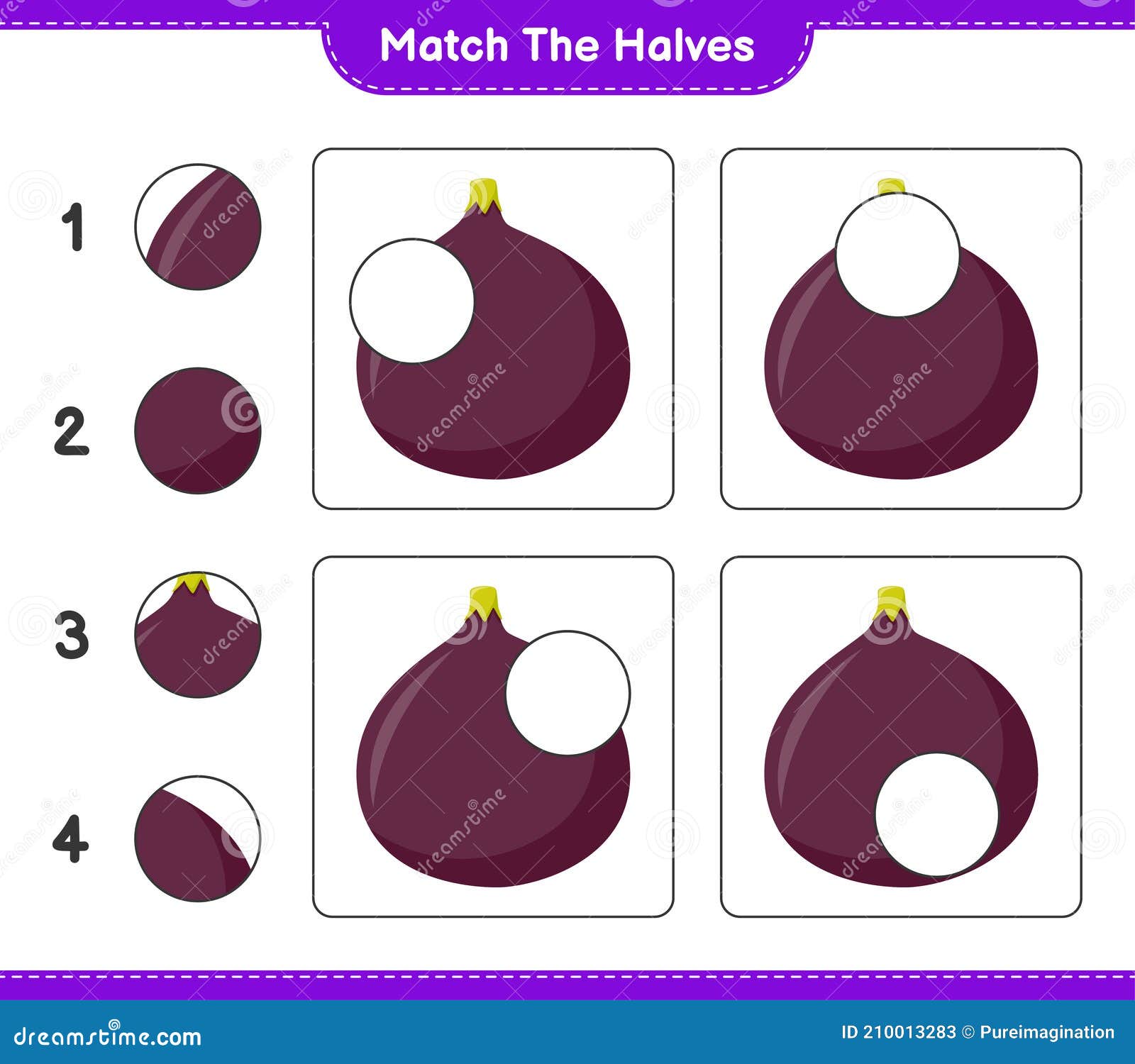 Match the Halves. Match Halves of Fig. Educational Children Game ...