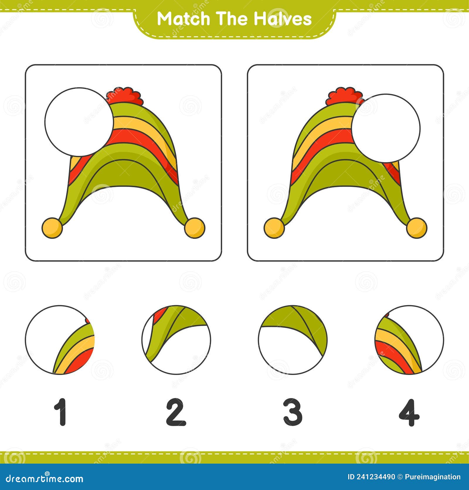 Match the Halves. Match Halves of Hat Stock Vector - Illustration of ...
