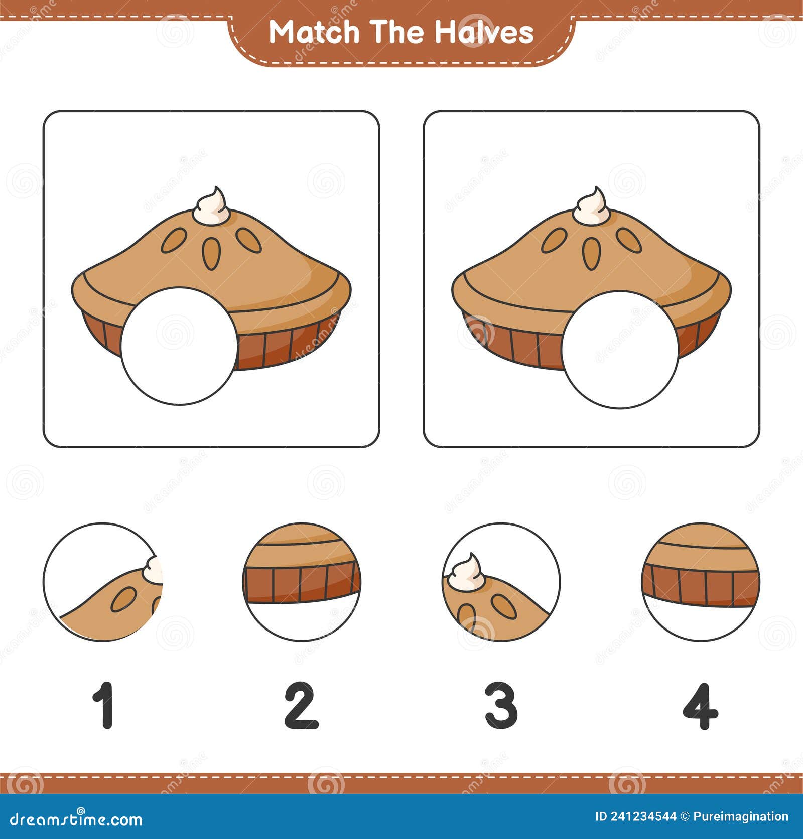 Match the Halves. Match Halves of Pie Stock Vector - Illustration of ...