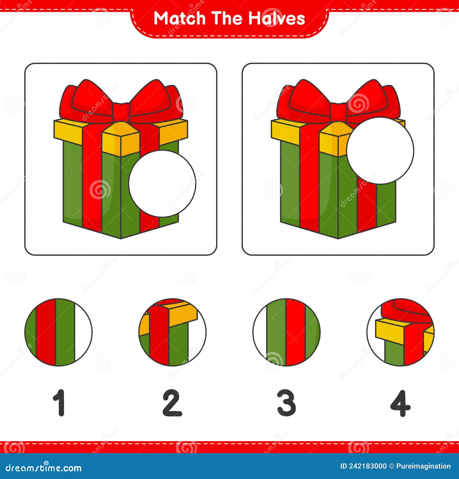 Match the Halves. Match Halves of Ribbon Stock Vector - Illustration of ...