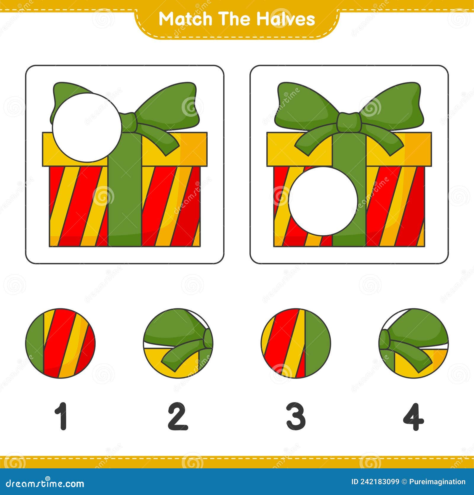 Match the Halves. Match Halves of Ribbon Stock Vector - Illustration of ...