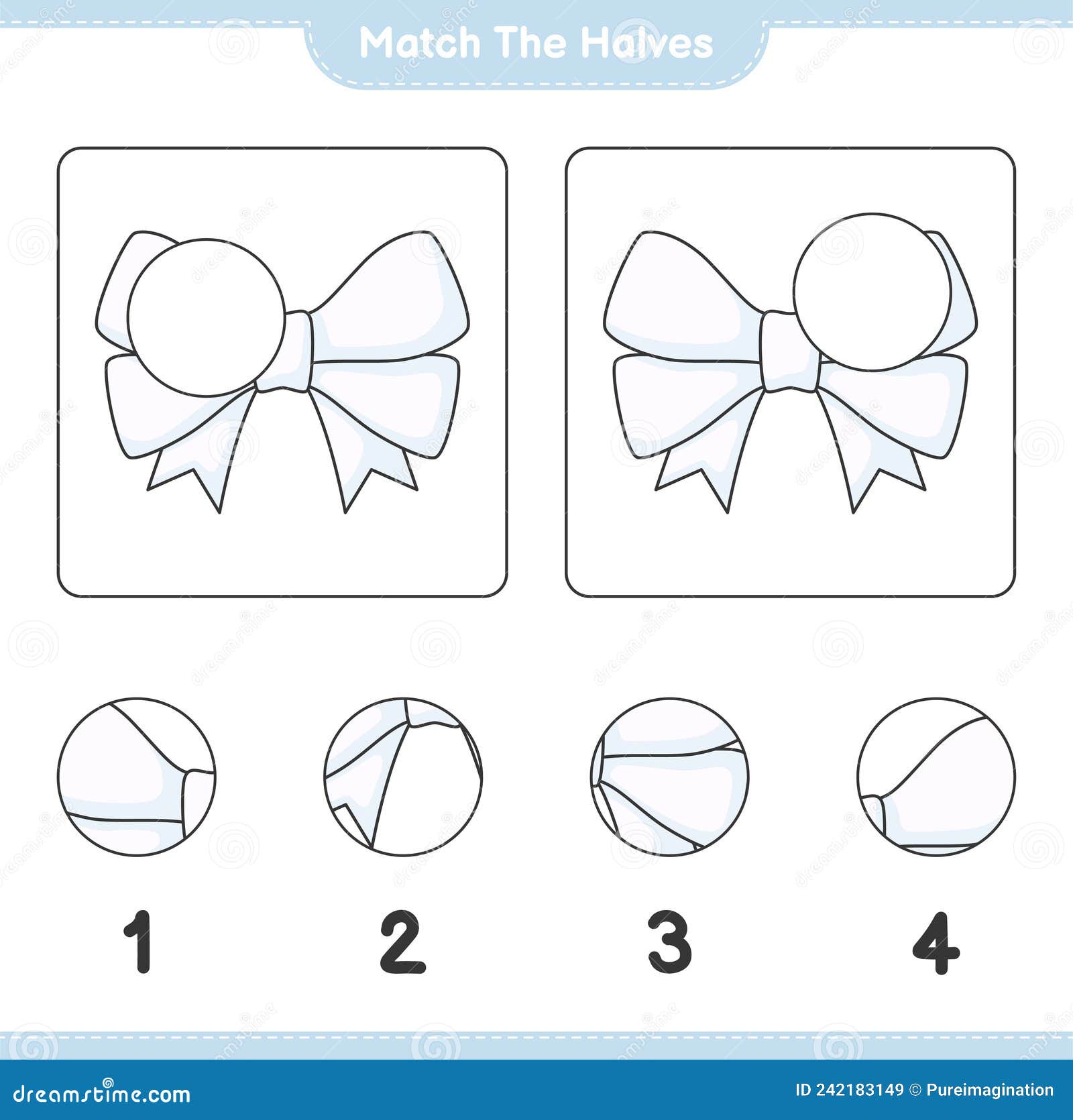 Match the Halves. Match Halves of Ribbon Stock Vector - Illustration of ...