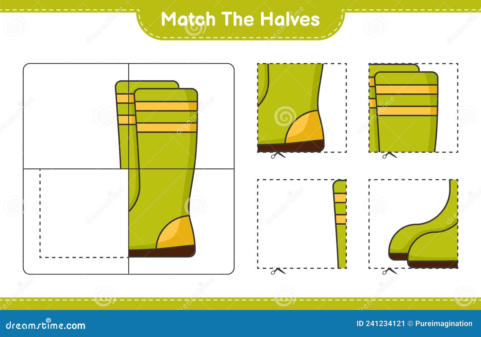 Match the Halves. Match Halves of Rubber Boots Stock Vector ...