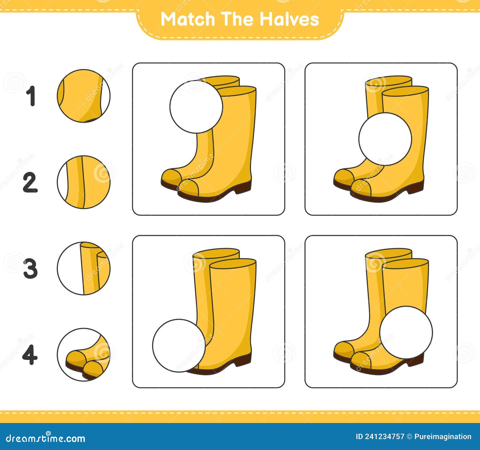 Match the Halves. Match Halves of Rubber Boots Stock Vector ...