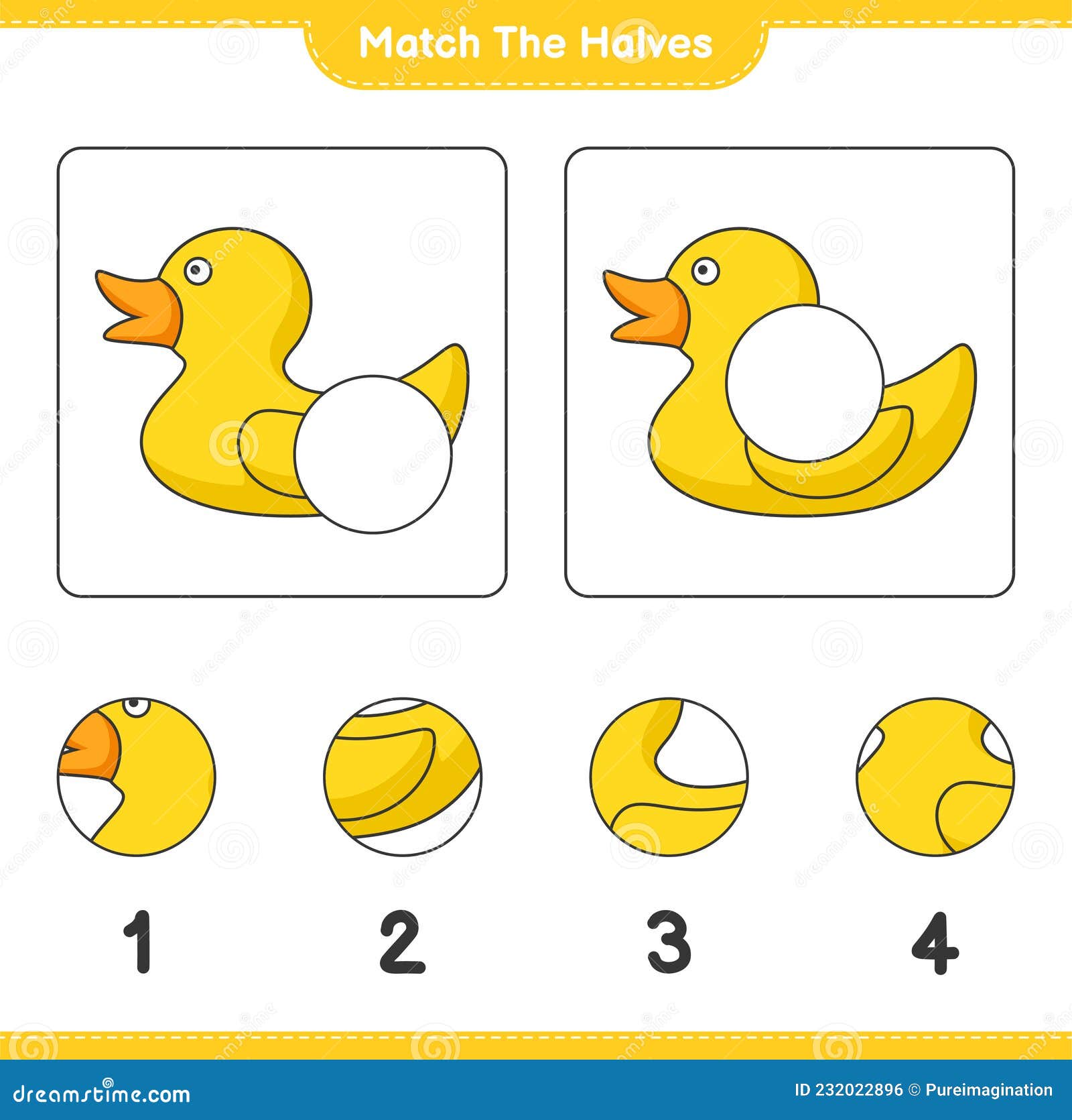 Match the Halves. Match Halves of Rubber Duck Stock Vector ...