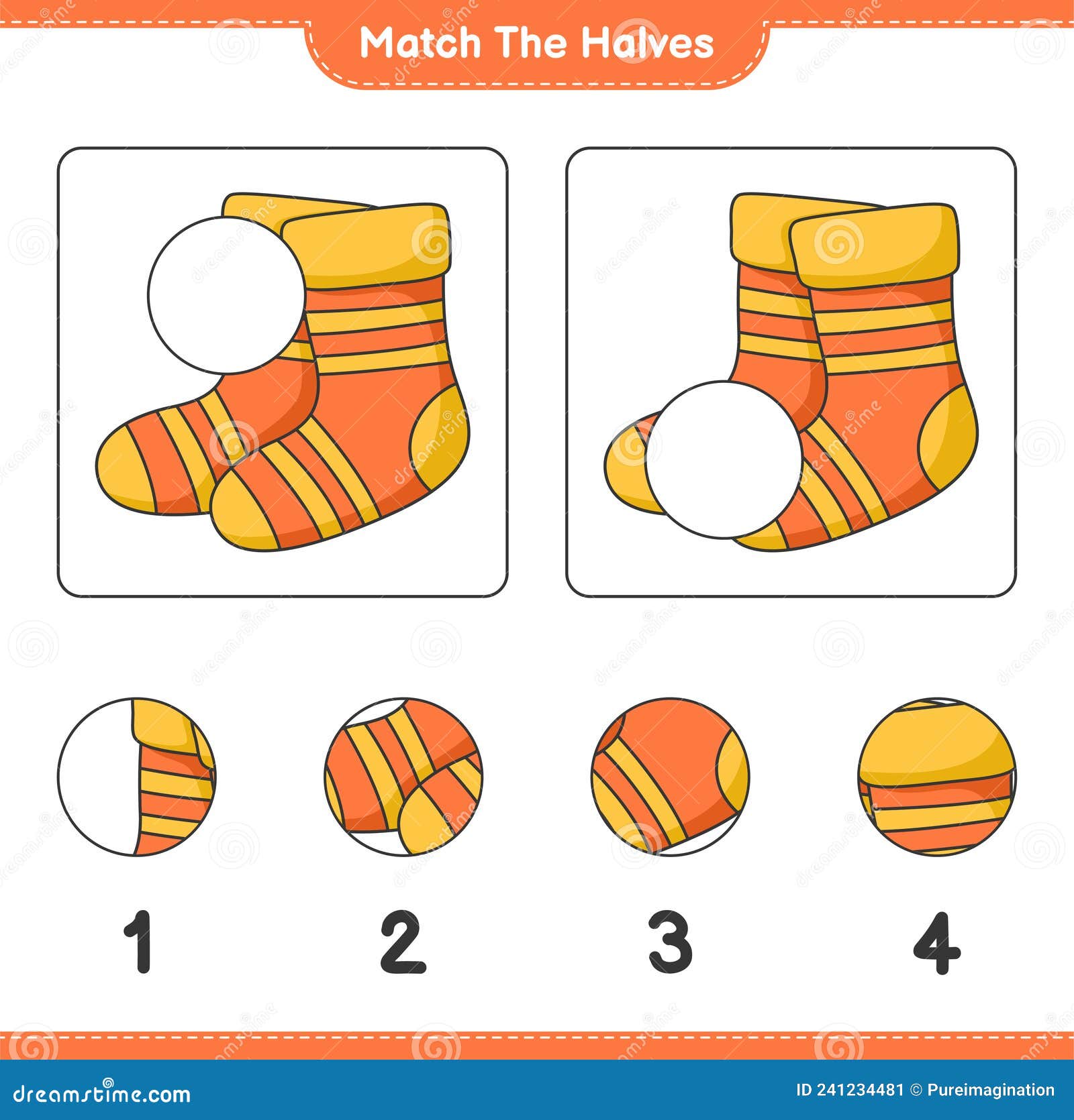 Match the Halves. Match Halves of Socks Stock Vector - Illustration of ...