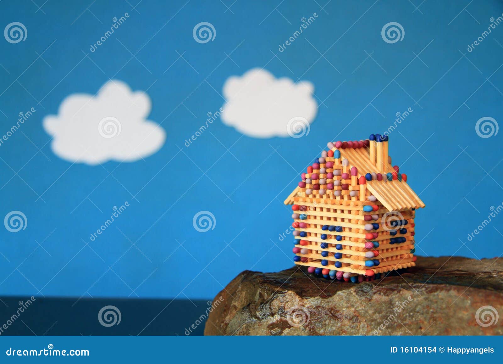 Match house. stock photo. Image of flat, insurance, fine - 16104154