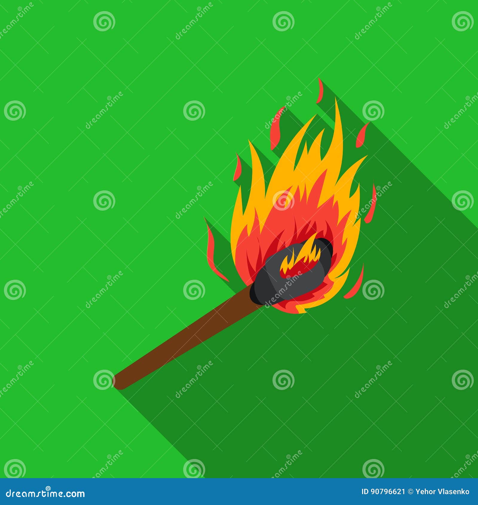 Match Icon in Flat Style Isolated on White Background. Light Source ...