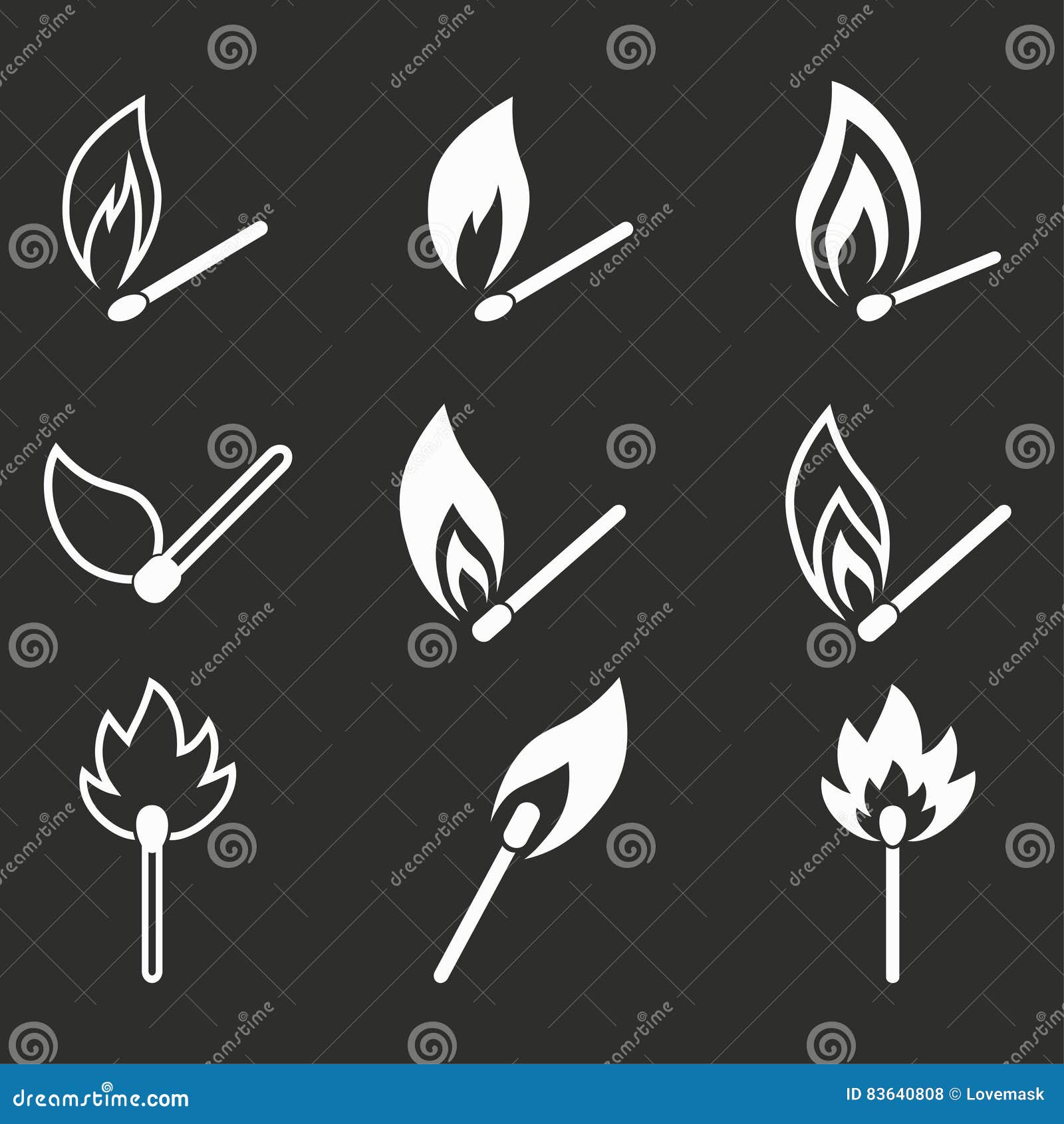 Match icon set. stock vector. Illustration of poster - 83640808
