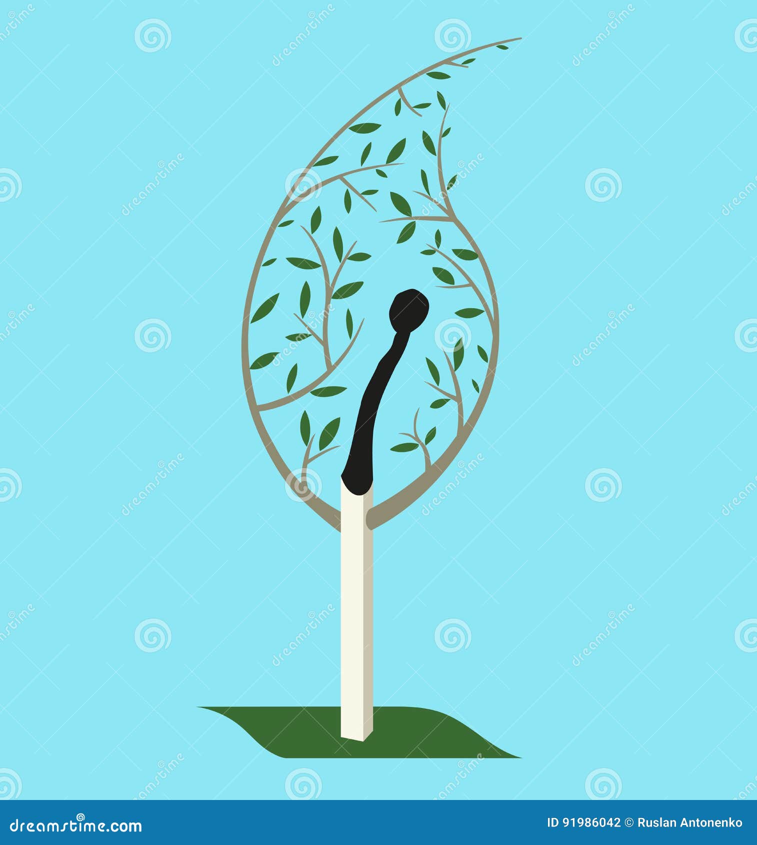 Match leafs stock vector. Illustration of nature, organism - 91986042