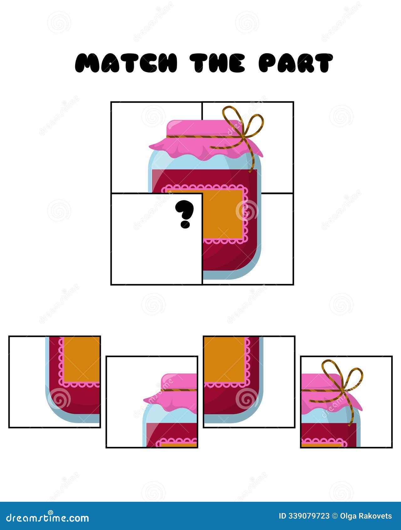 Match the Part of the Jam Jar, Puzzle Educational Game for Kids ...