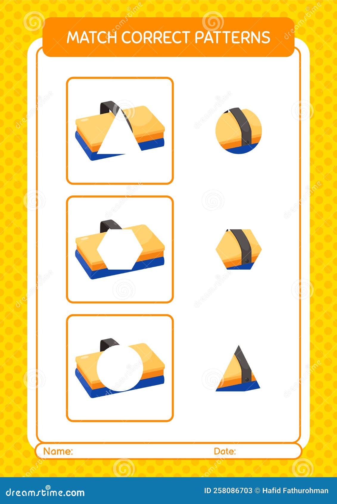 Match Pattern Game with Chalkboard Eraser. Worksheet for Preschool Kids ...