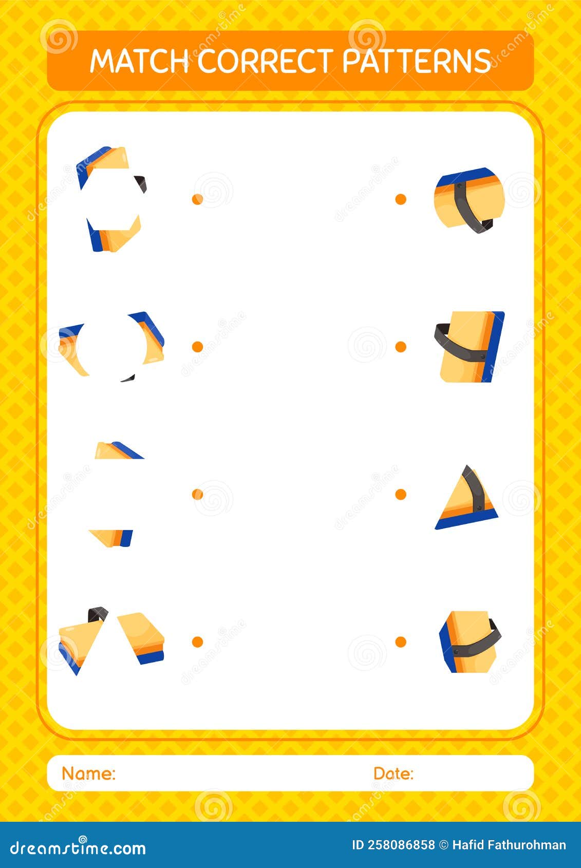 Match Pattern Game with Chalkboard Eraser. Worksheet for Preschool Kids ...