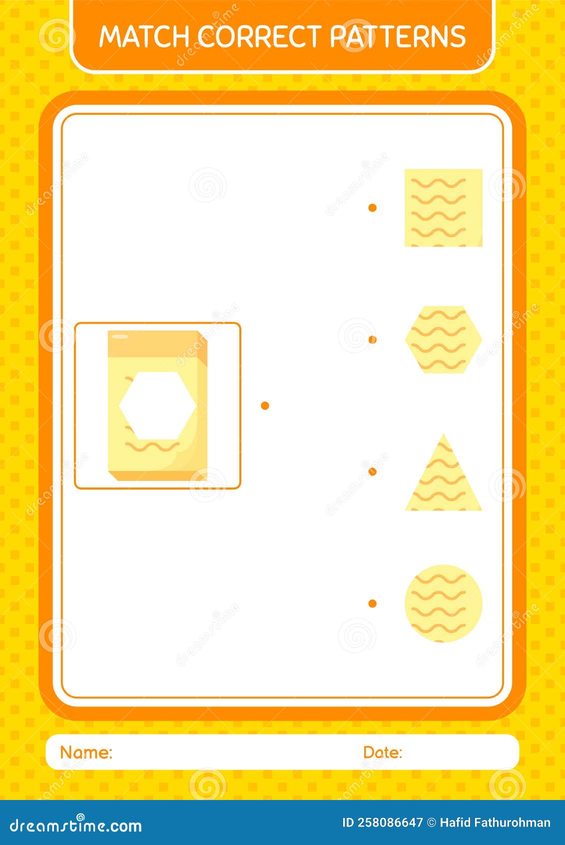 Match Pattern Game with Note. Worksheet for Preschool Kids, Kids ...