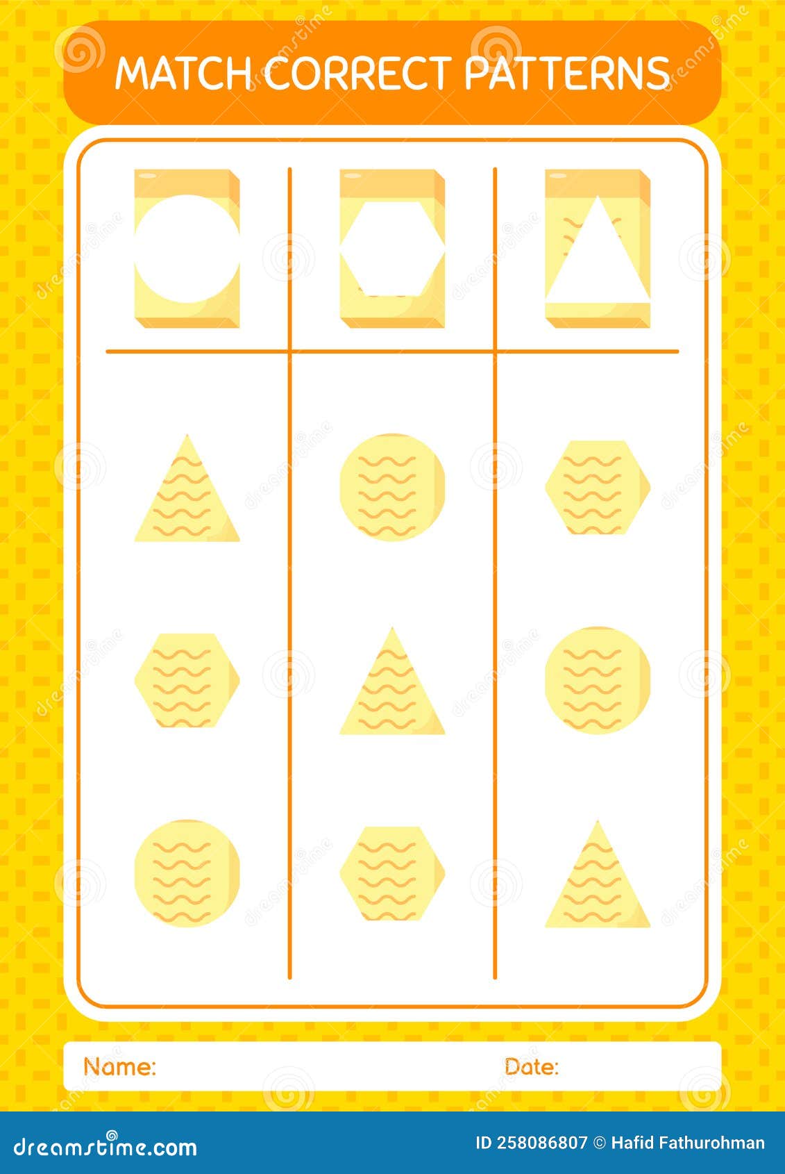 Match Pattern Game with Note. Worksheet for Preschool Kids, Kids ...