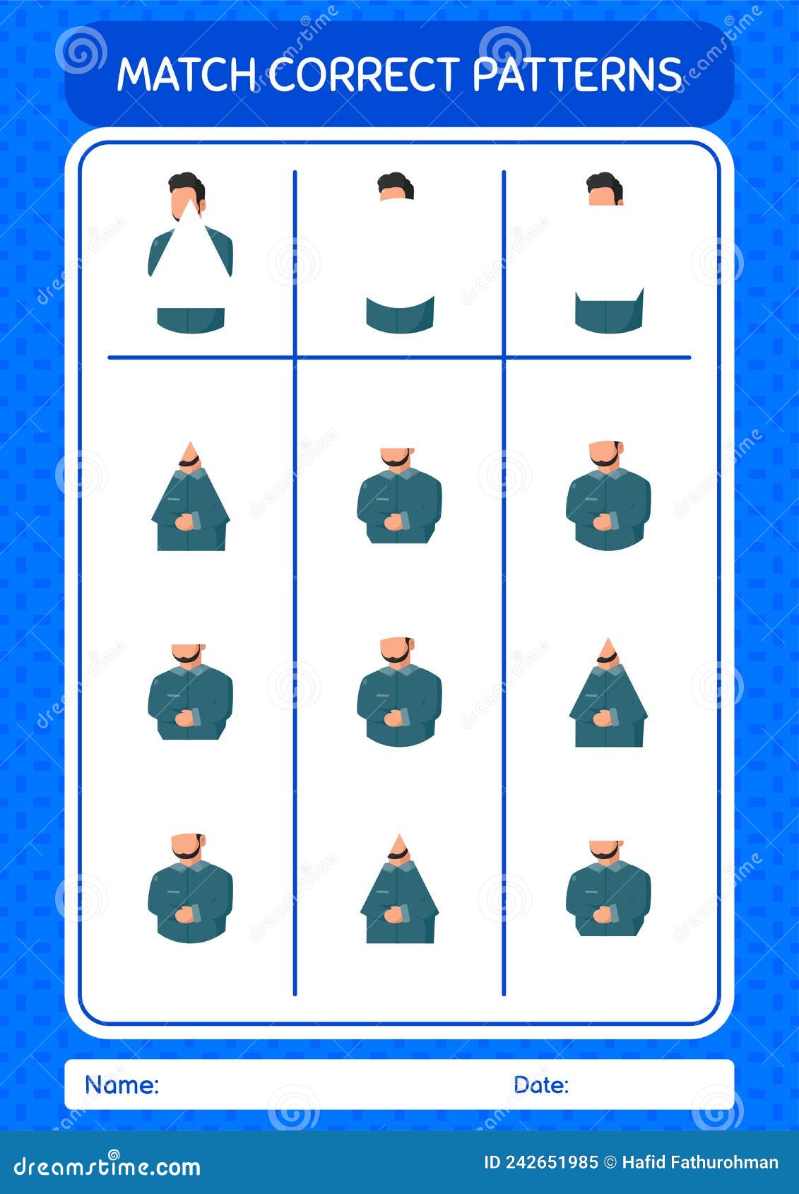 Match Pattern Game with Praying. Worksheet for Preschool Kids, Kids ...