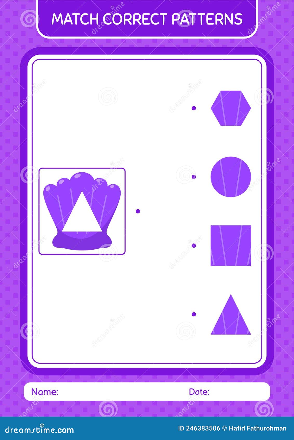 Match Pattern Game with Shells. Worksheet for Preschool Kids, Kids ...