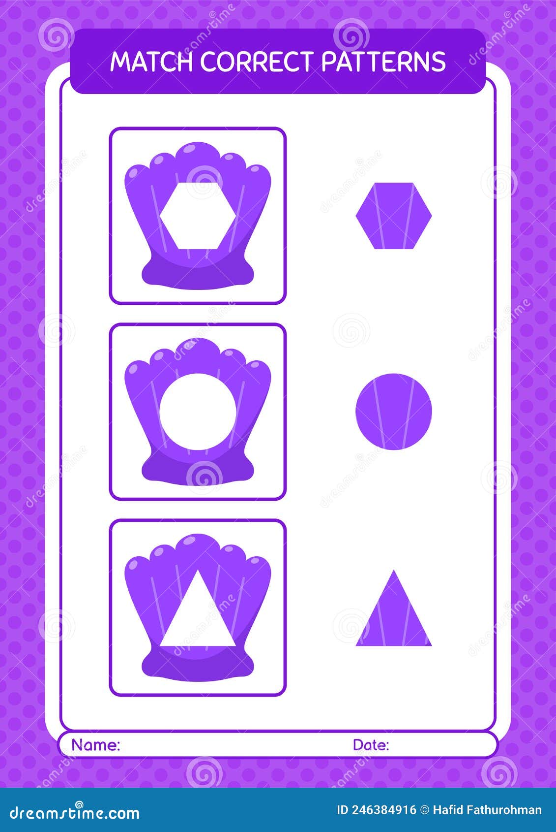 Match Pattern Game with Shells. Worksheet for Preschool Kids, Kids ...