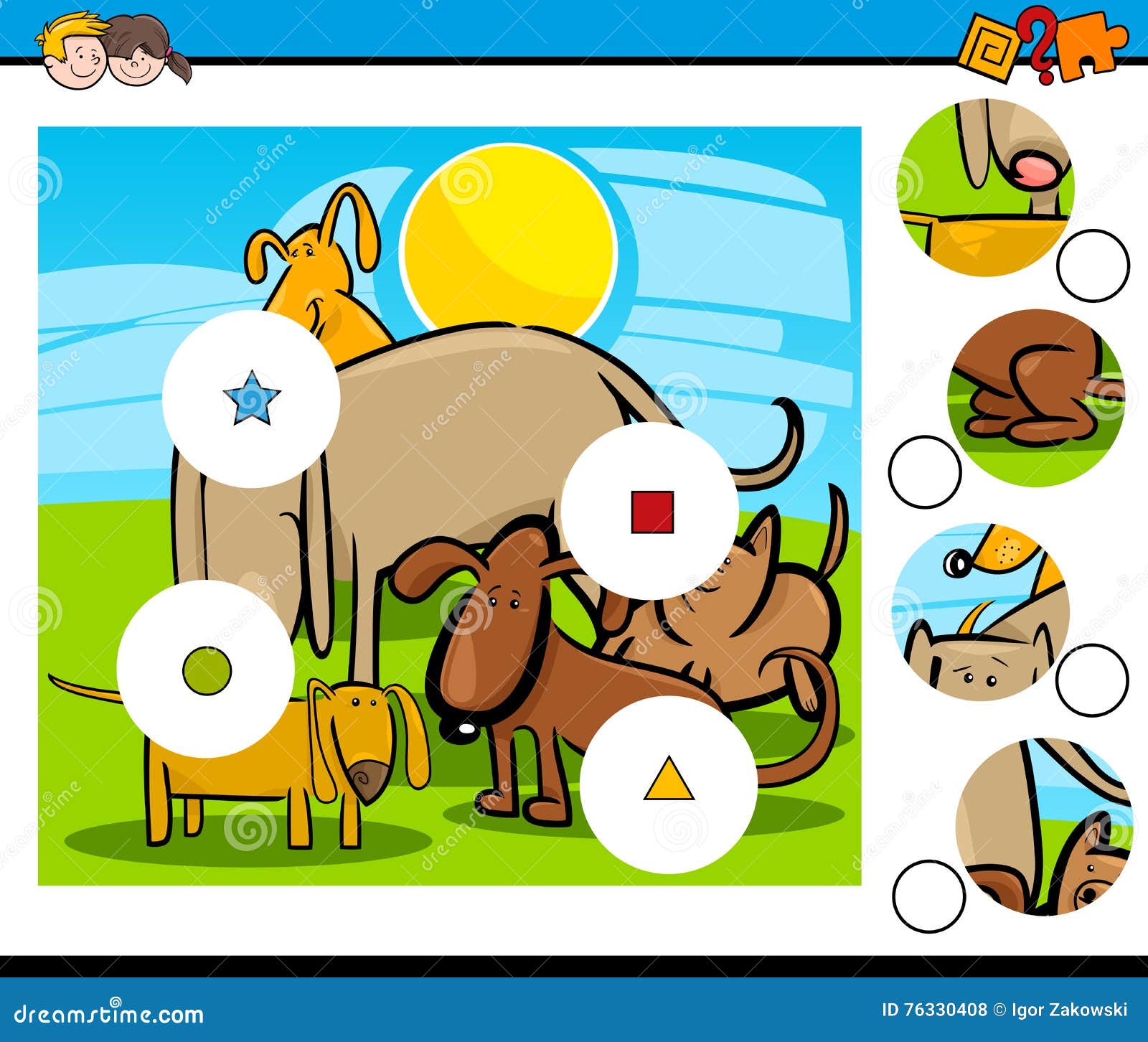 Match the pieces task stock vector. Illustration of template - 76330408