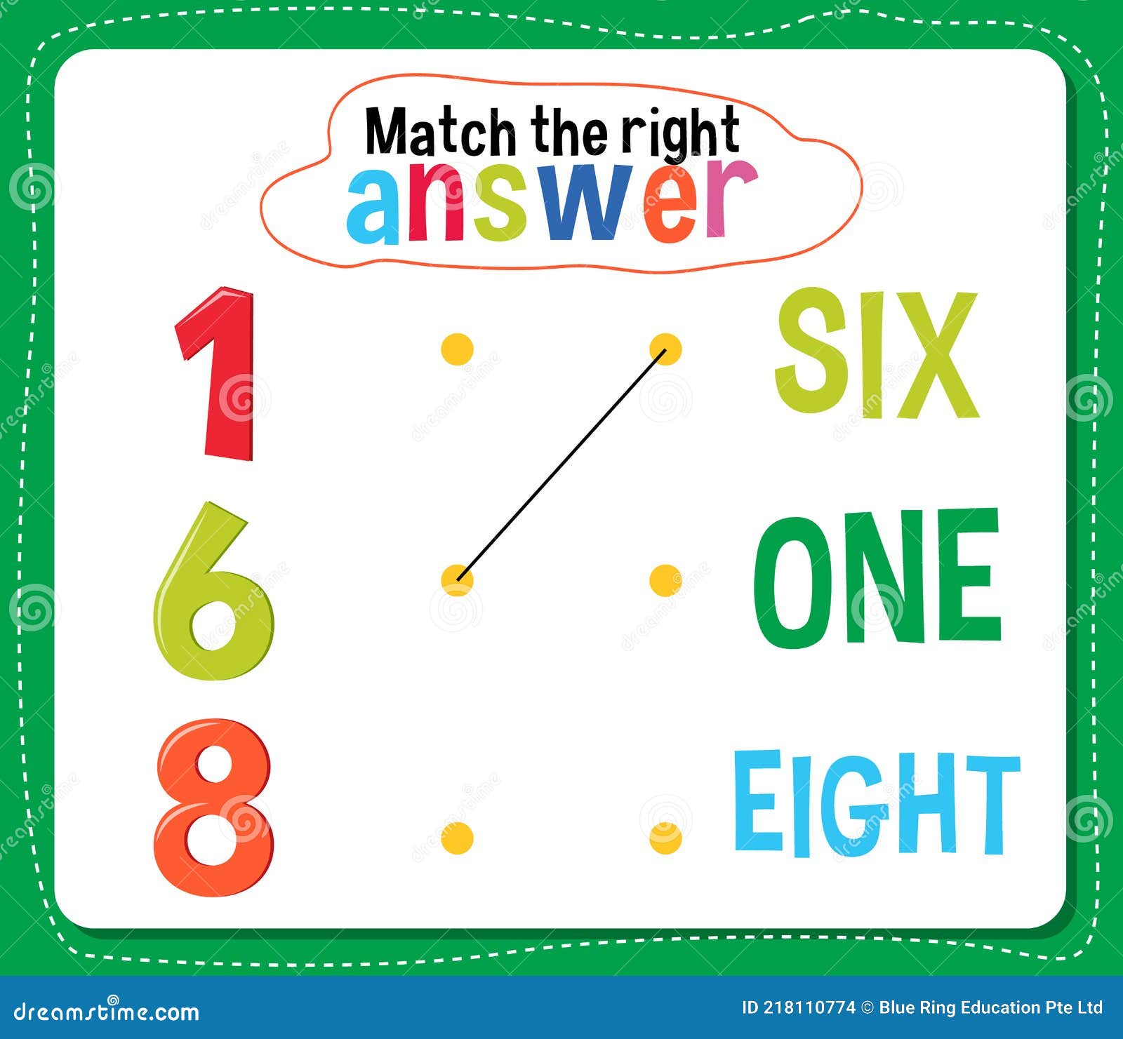 Match the Right Answer Activity for Kids Stock Vector - Illustration of ...