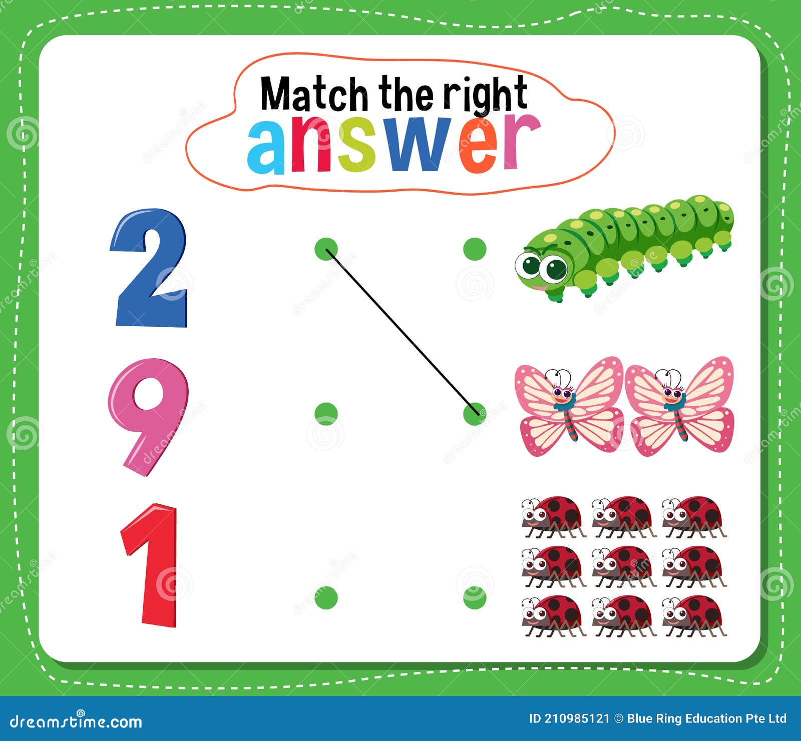 Match the Right Answer Activity for Kids Stock Vector - Illustration of ...