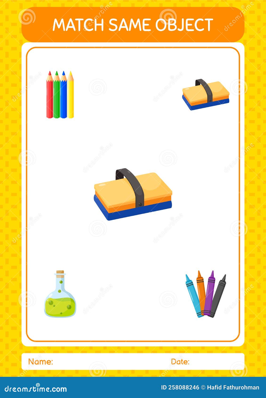 Match with Same Object Game Chalkboard Eraser. Worksheet for Preschool ...