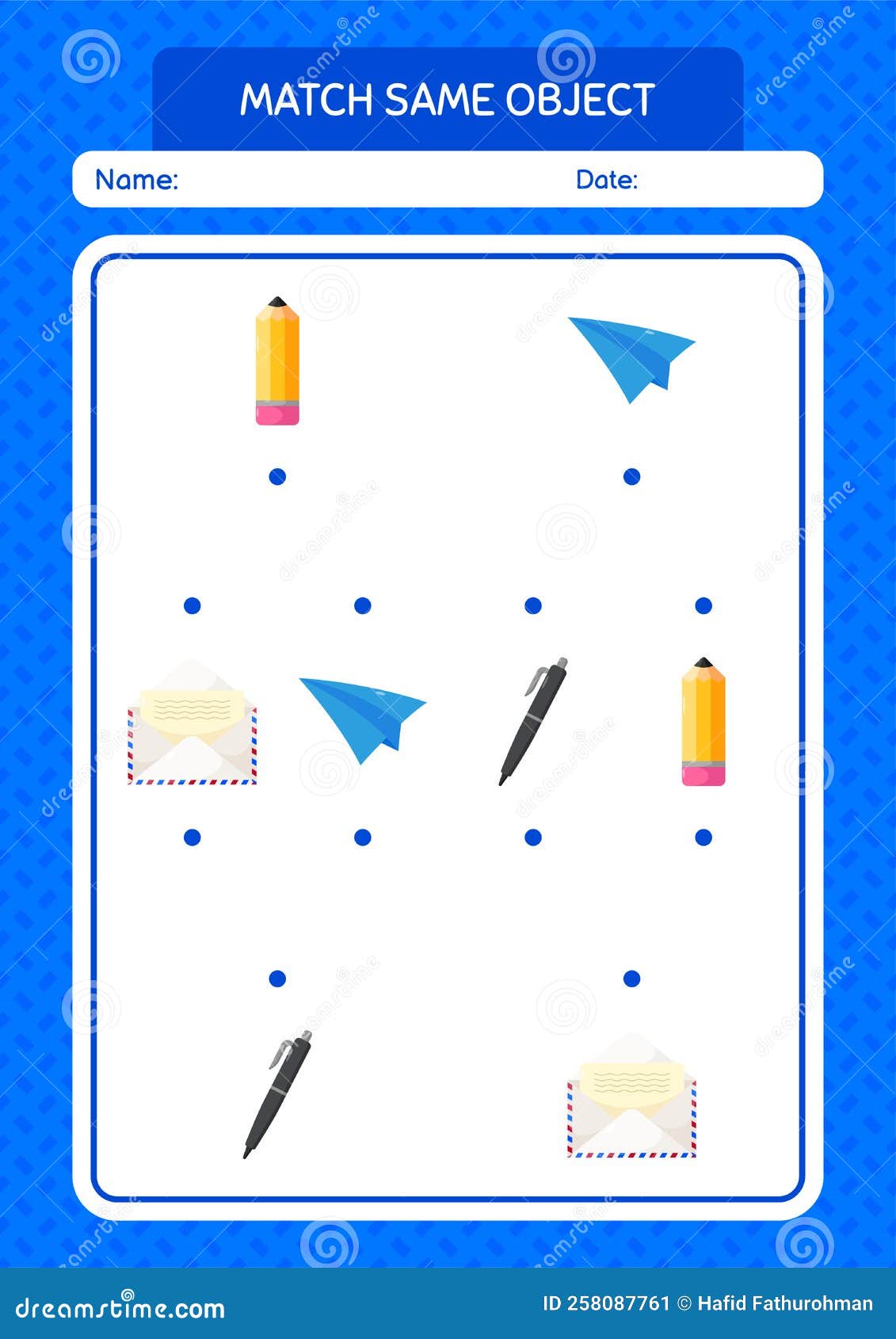 Match with Same Object Game Summer Icon. Worksheet for Preschool Kids ...